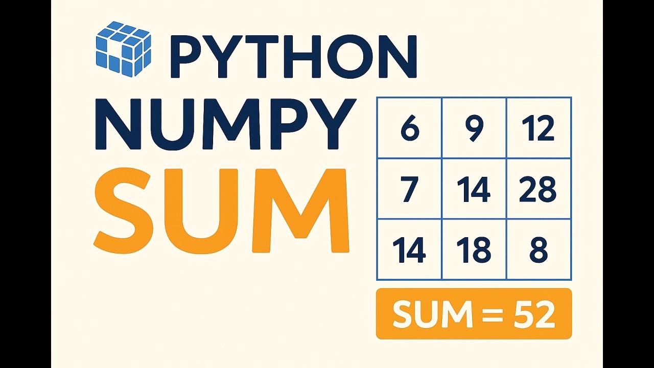 Learn Python Step by Step | SUM function using NumPy | NumPy SUM Function Tutorial (Python)