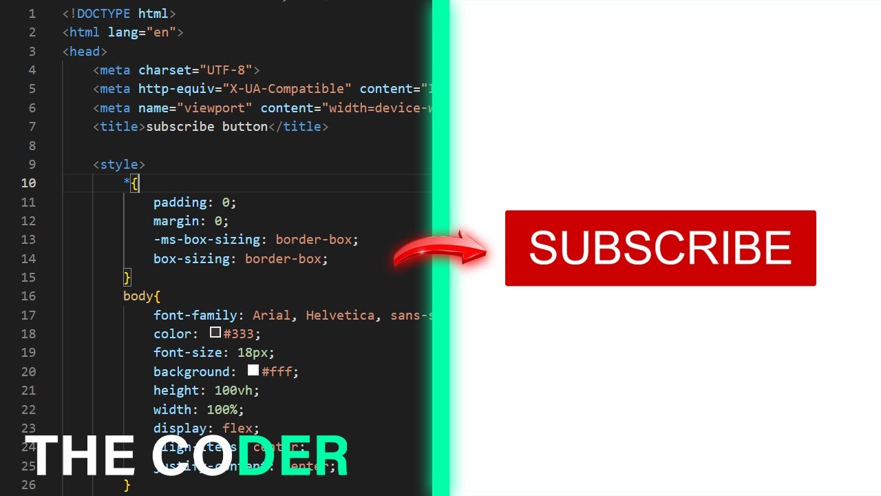 HOW TO CODE YOUTUBE SUBSCRIBE BUTTON ▶️