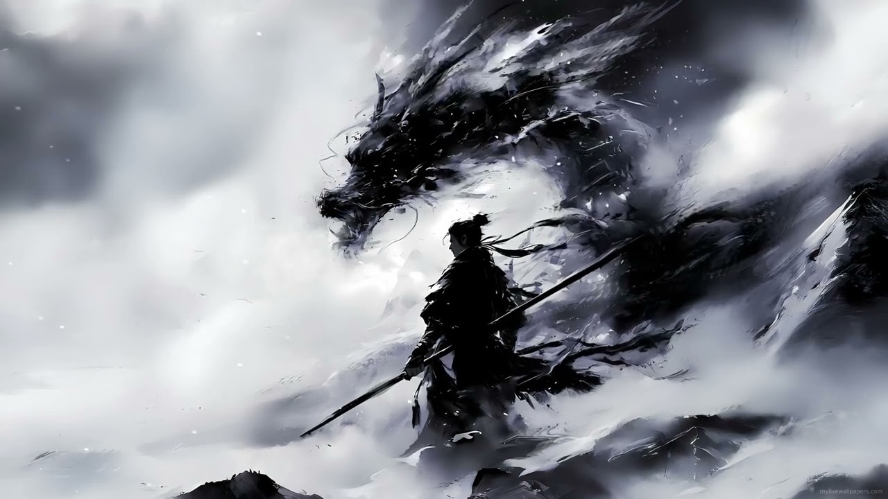 Winter Dragon Warrior 4K live wallpaper