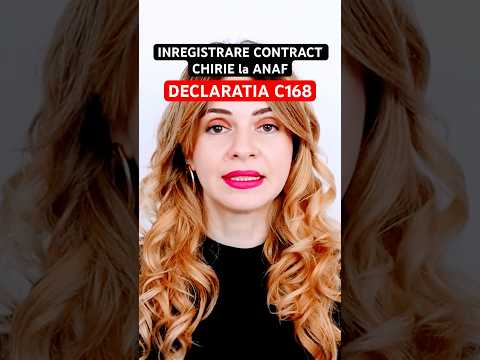 Inregistrare contract chirie la Anaf - declaratia C168