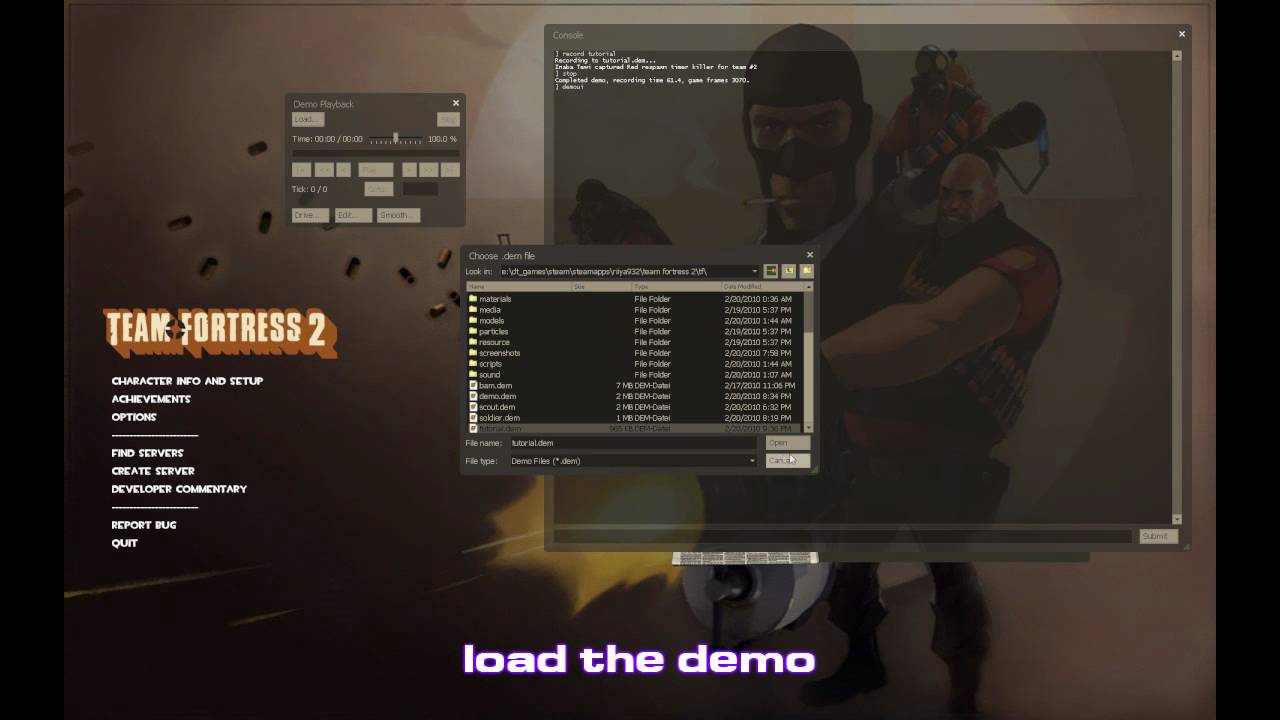 How to: Open the Console + Record demos in Source Engine based games
