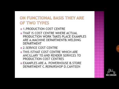 cost centre and cost unit