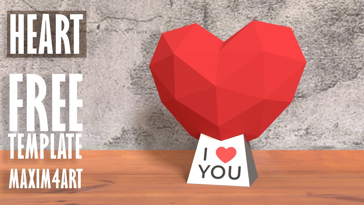 Valentine's day gift. Paper heart. DIY 3D papercraft.