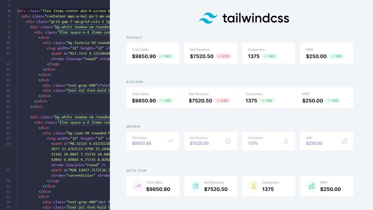 Creating Dashboard Stats Component with TailwindCSS