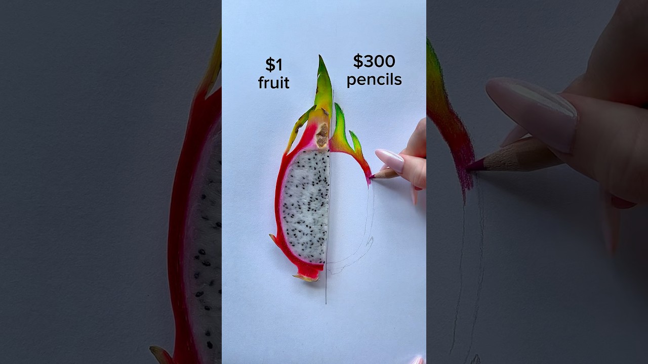 $1 vs $300 fruit drawing #pencilart #drawings #art #christmas #fruit #easydrawing #sketch