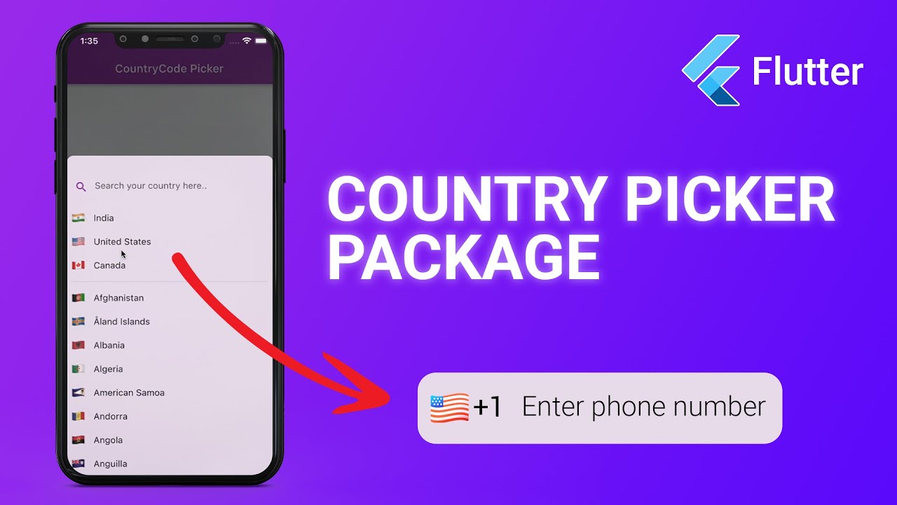 Country Code in Flutter - Using Country Picker Package