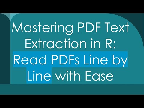 Mastering PDF Text Extraction in R: Read PDFs Line by Line with Ease