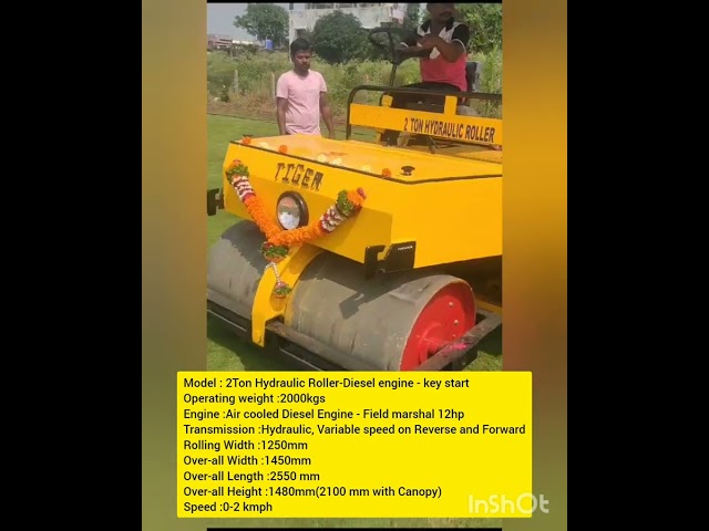 Hydraulic Cricket Rideon Pitch Rollers - Tiger Brand 1.5 Ton Pitch ...