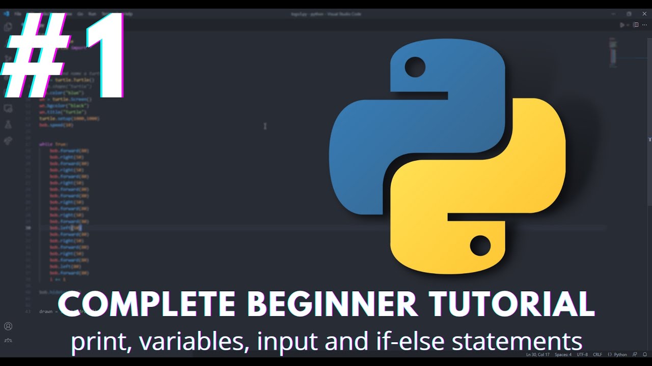 Python Beginner Tutorial #1 - print, variables, input and if-else statements