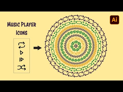 Mandala using Music Player Icons | Create Pattern Brushes | Adobe Illustrator Tutorial