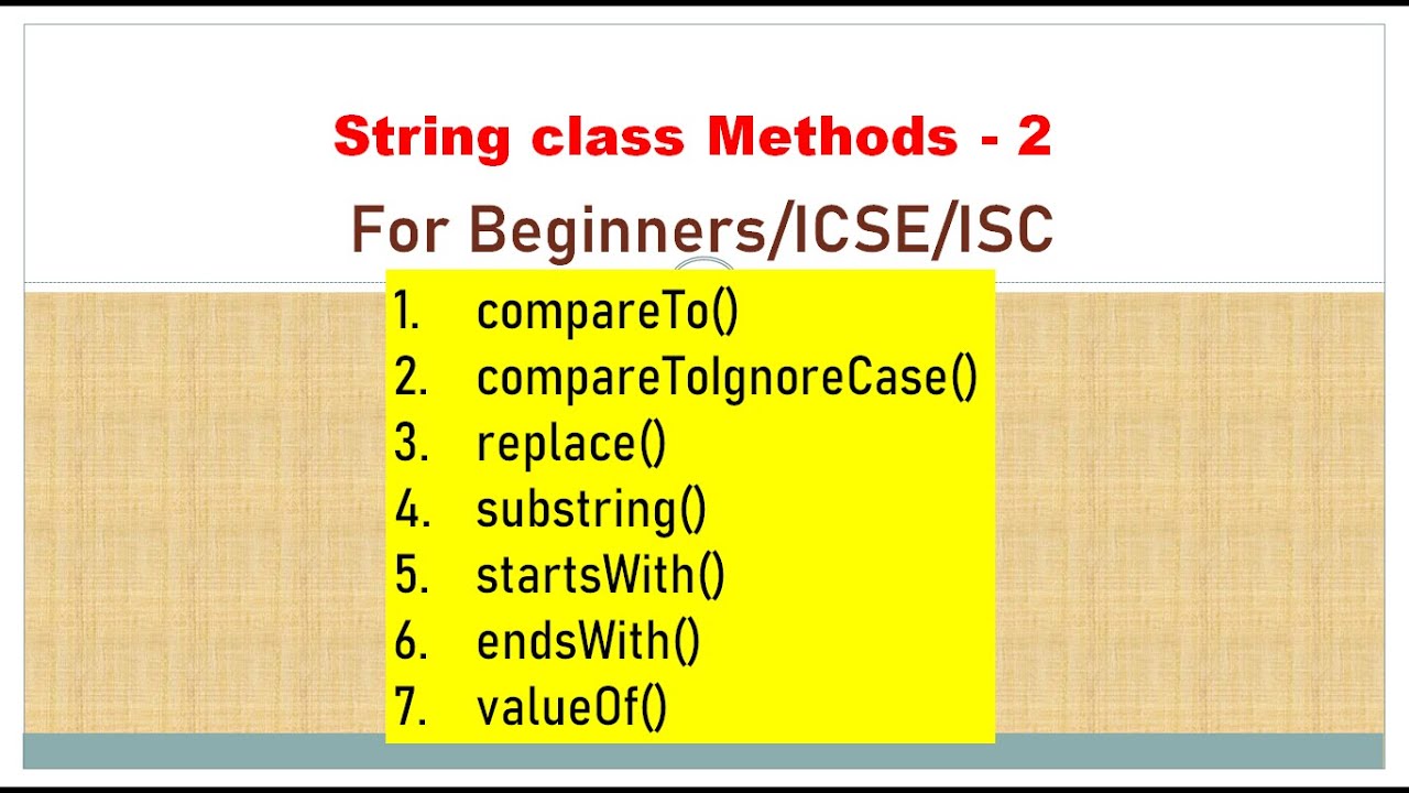 String Handling in Java Class 10 ICSE -  03 in Hindi | String class methods || Computer Wallah