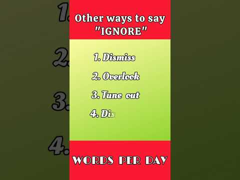 Another word for "IGNORE" #englishlearners #englishlearning #youtubeshorts