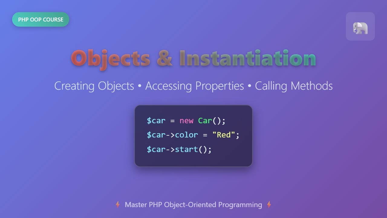 PHP OOP for Beginners: Understanding Objects, Classes, Properties & Methods