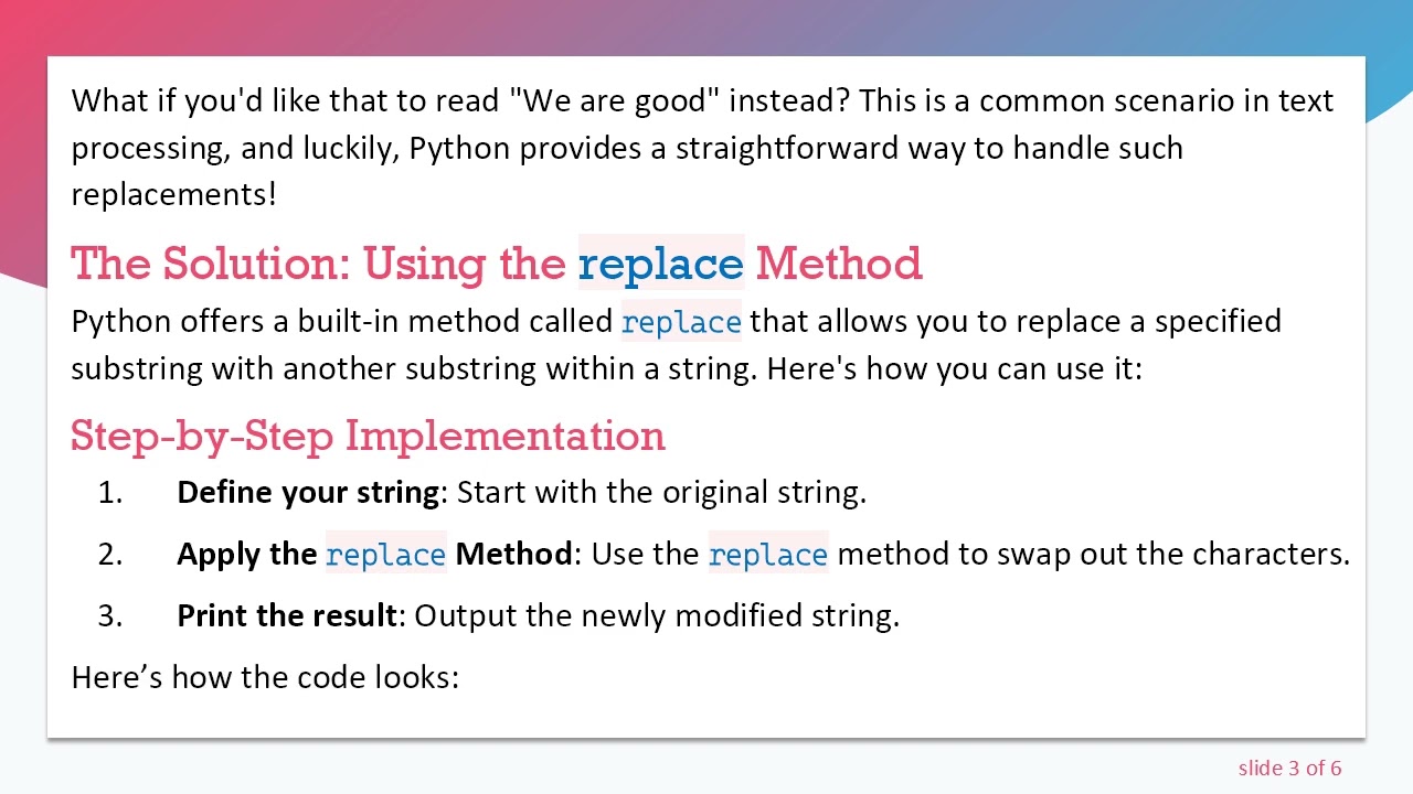 How to Easily Replace a Character in a String Using Python replace Method