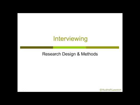 Research methods: Introduction to Interviewing