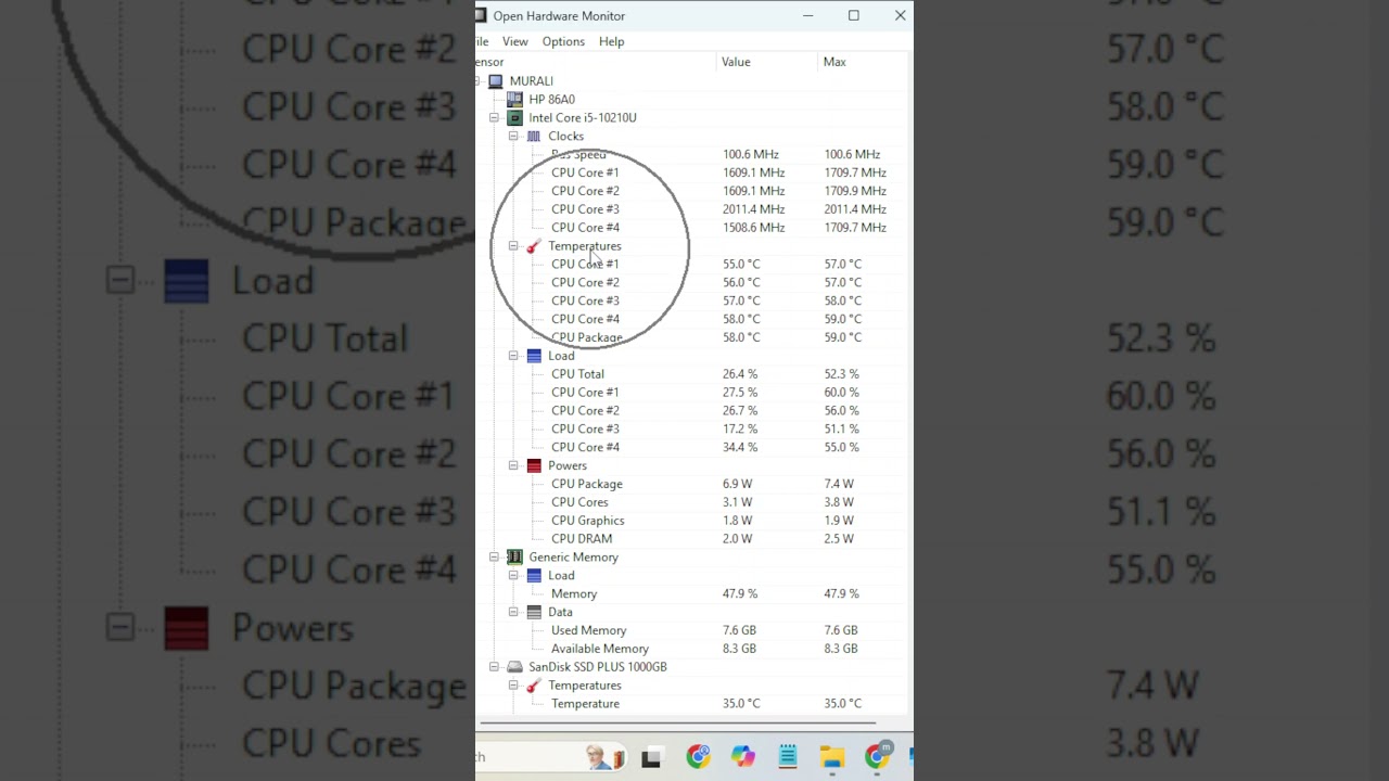 CHECK CPU TEMPERATURE USING OPEN HARDWARE MONITOR TOOL
