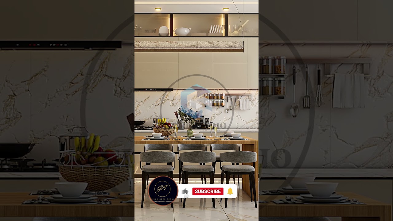 Modern 3D Kitchen Rendering!Kitchen Design 2025|The future of 3D Design #kitchen #render #3d #3dmax