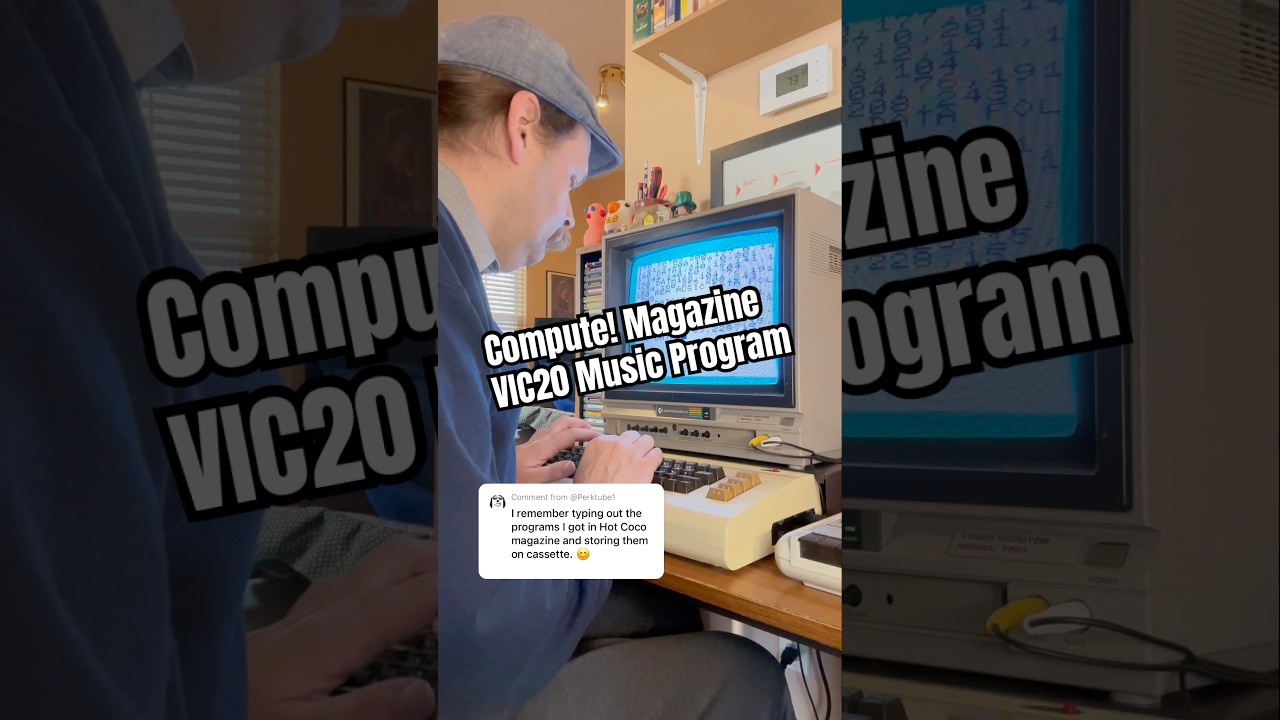 Typing in a Commodore VIC20 program from a 1983 issue of Compute! magazine & saving it on tape #asmr