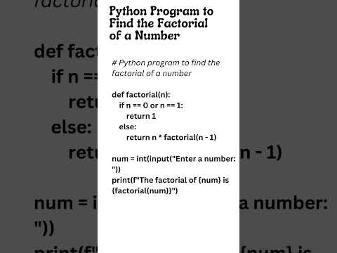 Python Program to Find the Factorial of a Number #python #pythonbasics #pythontutorial #interview