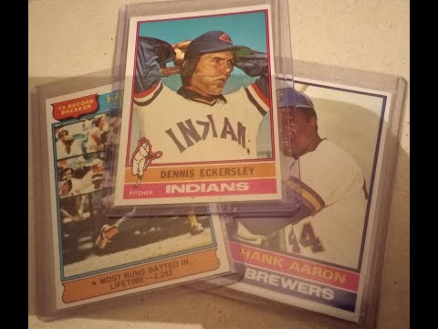 Hank Aaron and Dennis Eckersley highlight the nice-looking 1976 Topps baseball set!