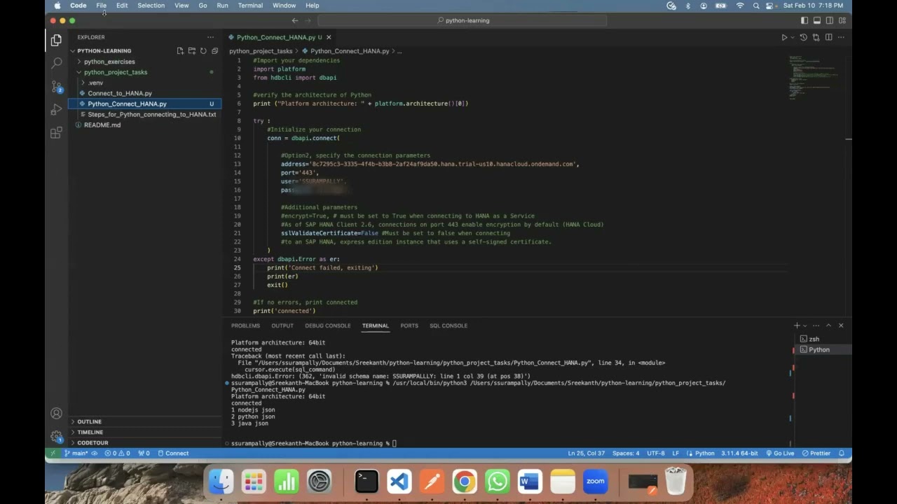 Connection to hana cloud in Python application