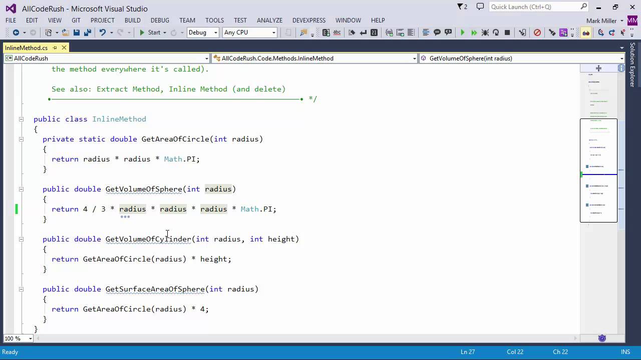 DevExpress CodeRush: Inline Method