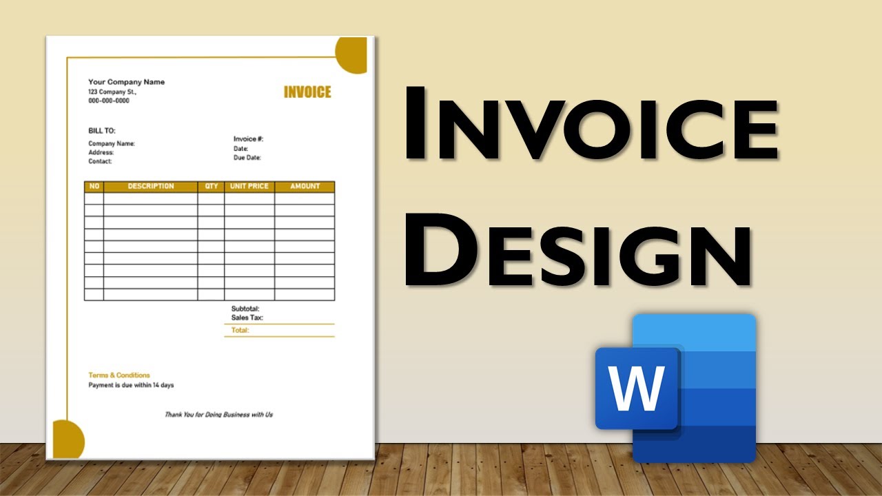 Sample Invoice Template Design in Word [A4 Invoice Template]