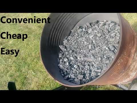 Whitlox Charcoal Maker - Easy barrel method for biochar, forge or grill fuel