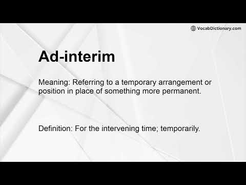 Ad-interim Meaning