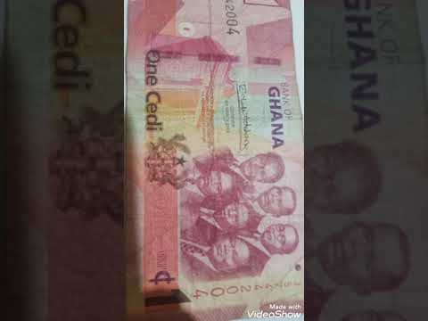 One Cedi 2019 Bank Central of Ghana, banknote value.