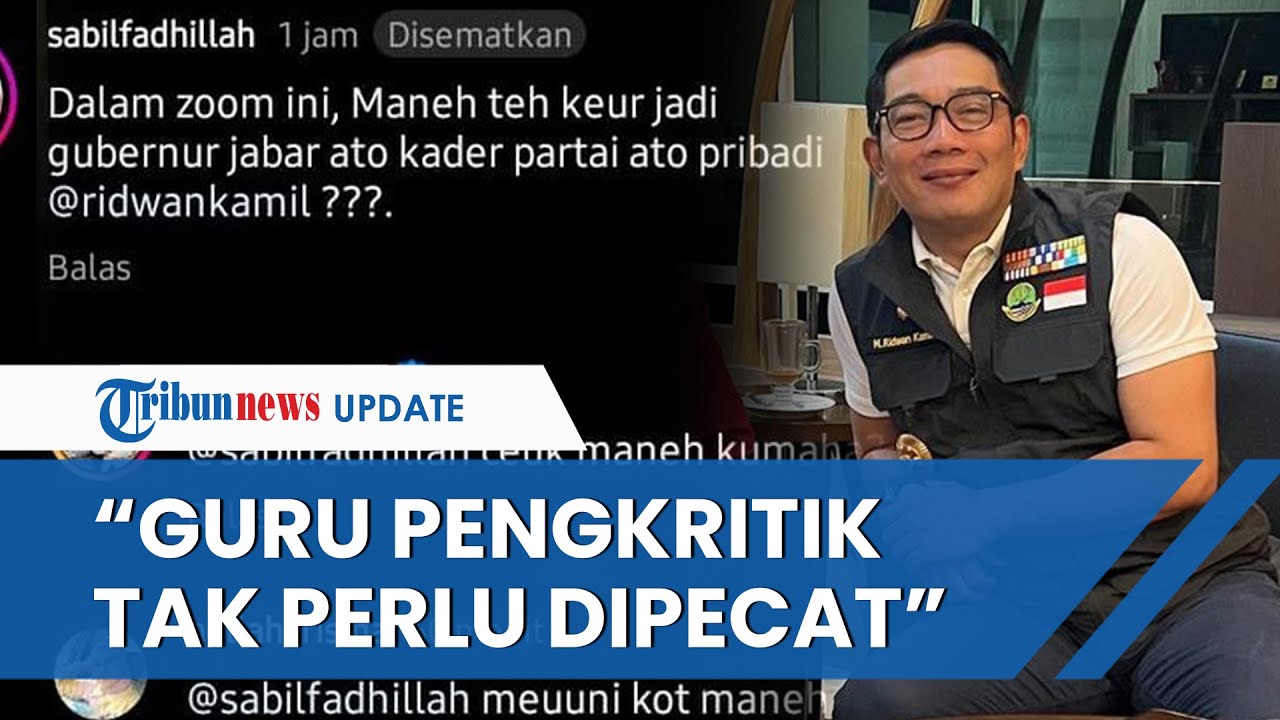 Klarifikasi Ridwan Kamil Soal Guru Dipecat Seusai Kritik Dirinya Di Ig