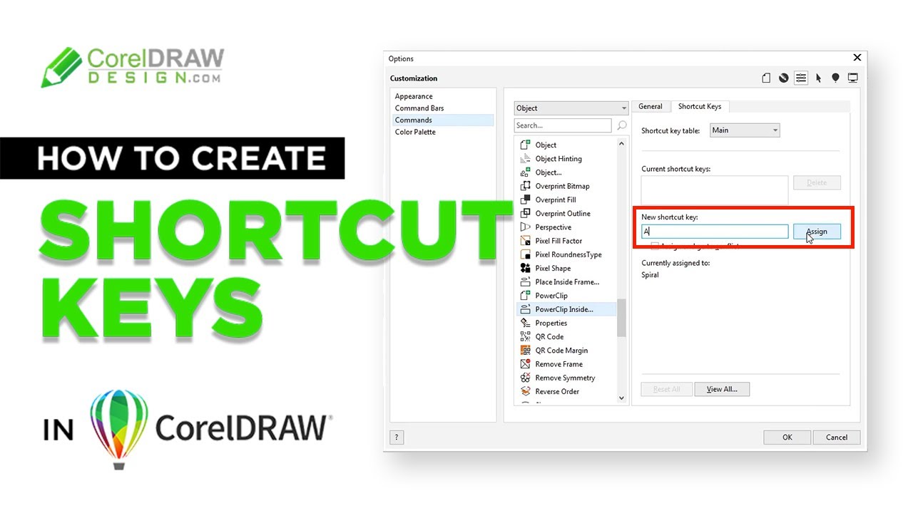 How to create Shortcuts in CorelDRAW | CorelDraw Tutorial