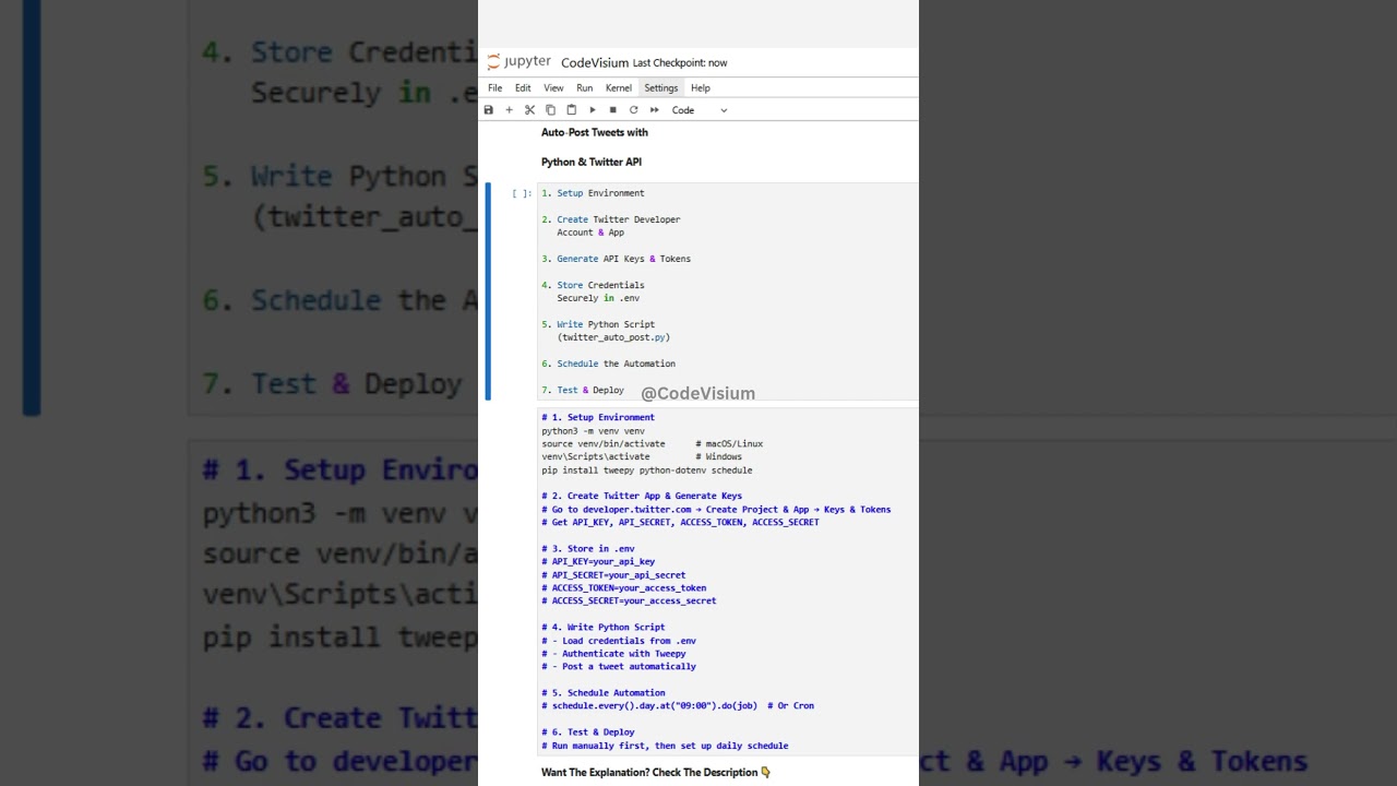 Auto-Post Tweets with Python & Twitter API #Python #Automation #Twitter