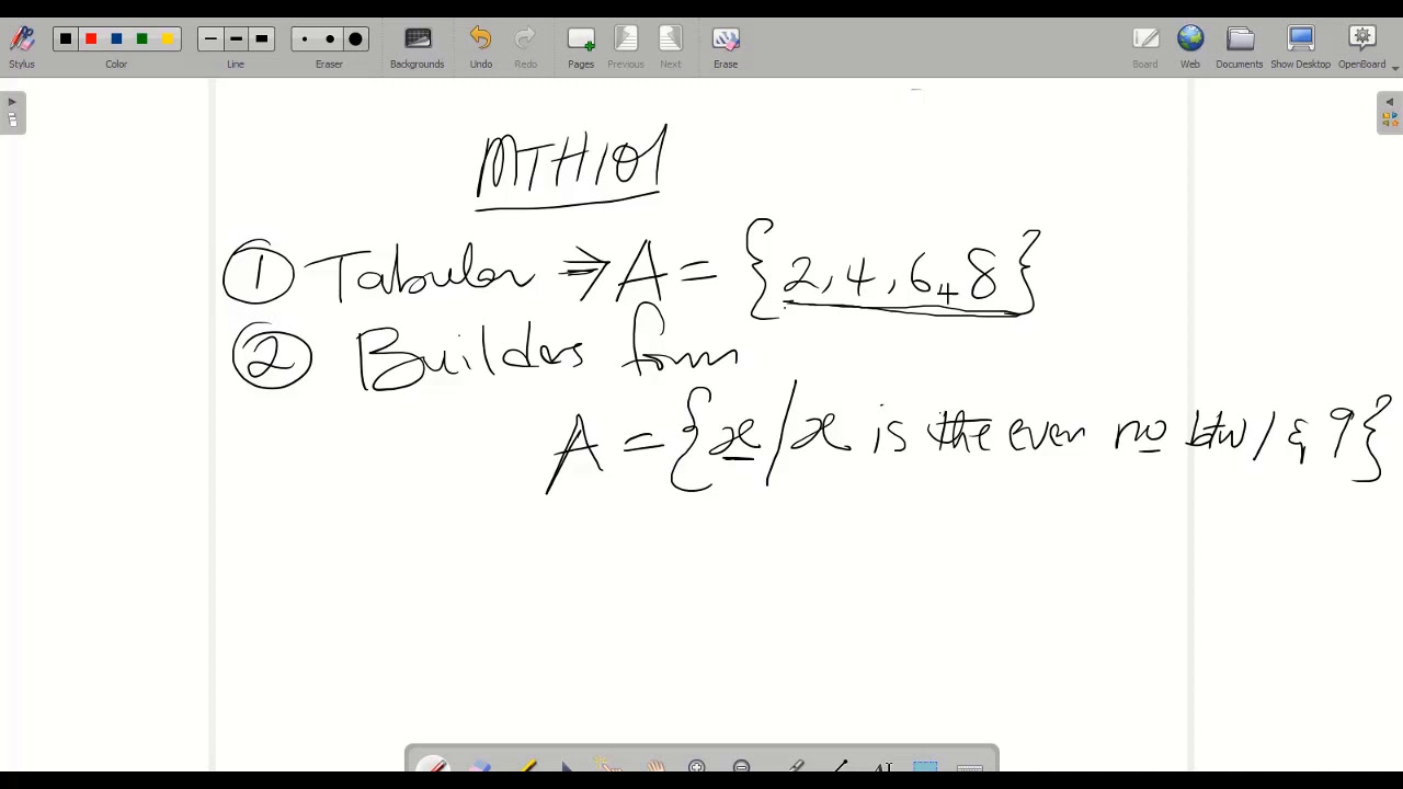 MTH101 -Virtual Tutorial- Set Basics Part 1