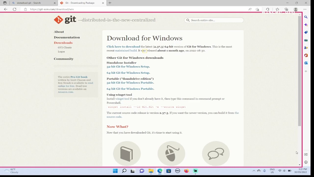Install Git with NVDA on Windows 11 Terminal