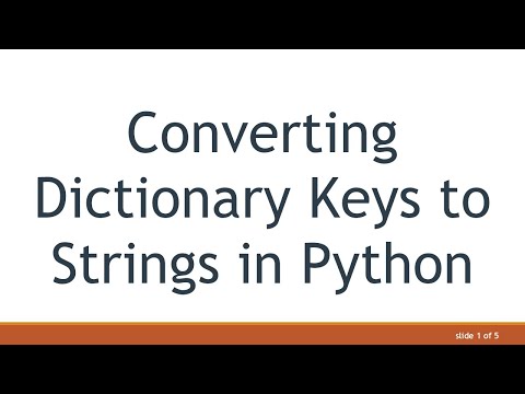 Converting Dictionary Keys to Strings in Python