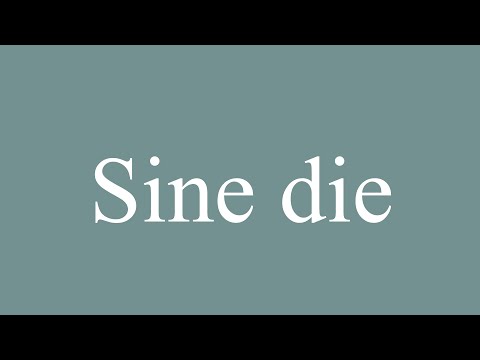 How to Pronounce ''Sine die'' Correctly in French