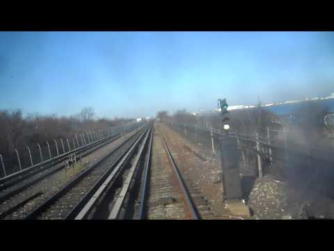 R32 3444 northbound (A) train from Broad Channel to Howard Beach - JFK Airport