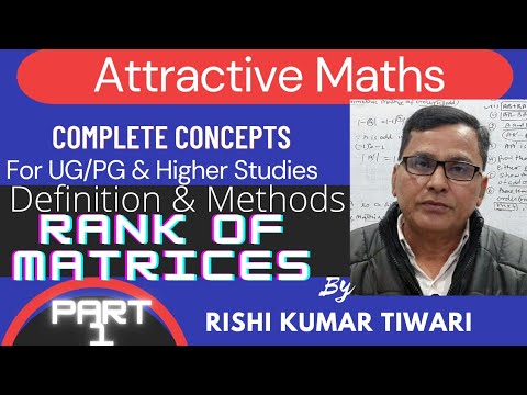 Rank of a Matrix
(Definition and Methods)
Part-1