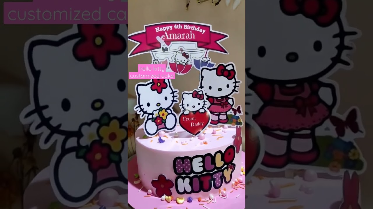 hello kitty cake with printable toppers