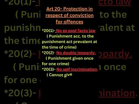 Article 20 of Constitution | 3 Sub-clauses of Article 20 | Protection of conviction for offences