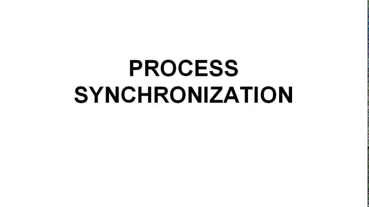 Process Synchronization   Introduction