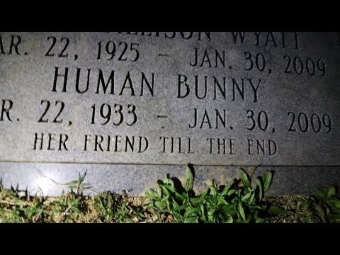 Grave of the Human Bunny - Exploring Cemetery at Night