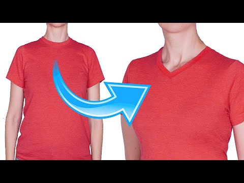 How to transform a crew neck T-Shirt to V-neckline easily!