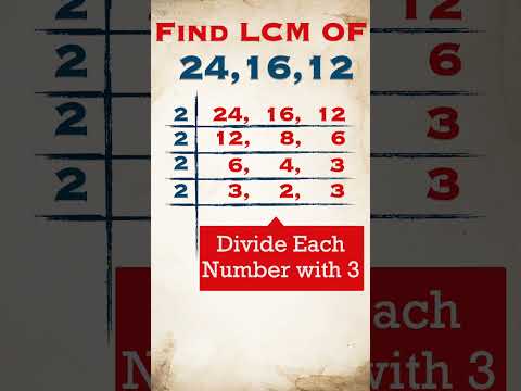 Find LCM of 3 NumberS 24, 16 & 12 / #shorts / #short / #viral / #trending