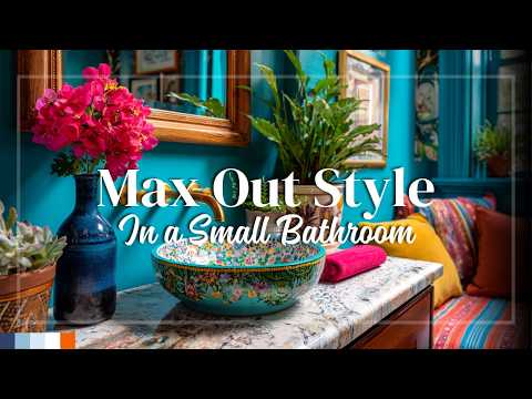 Colorful Small Apartment Bathroom Inspiration With Bohemian Flair and Maximalist Touches