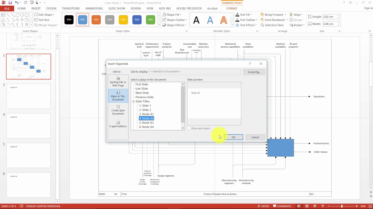 Using PowerPoint to navigate IDEFO decomposition structure