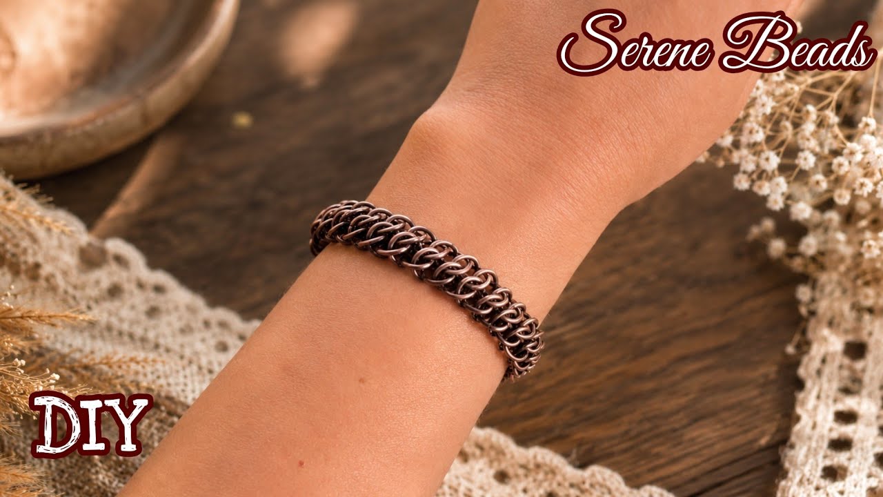 DIY chain mail bracelet step by step | Make Chain mail bracelet with wire