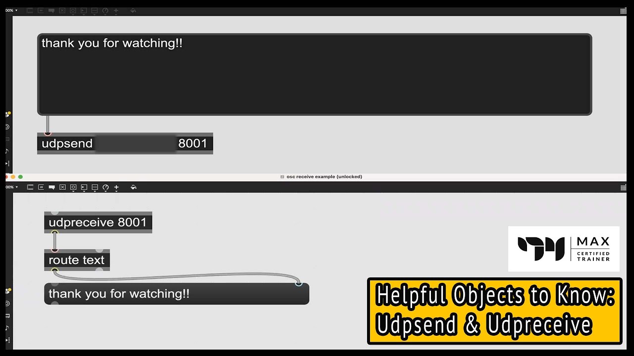 Udpsend & Udpreceive - Helpful Objects to Know -  Max MSP Tutorial