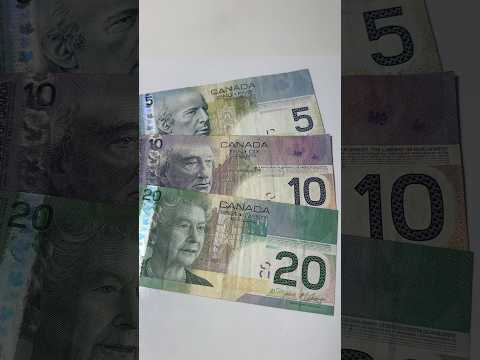 Old Canadian 5 dollar, 10 dollar, and 20 dollars from early 2000 series.